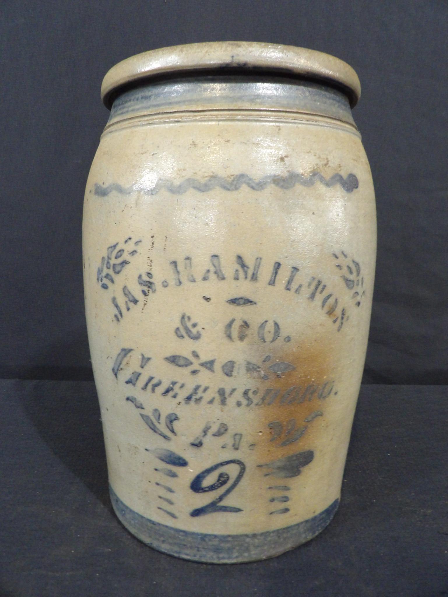 Jas. Hamilton & Co. 2 gallon stoneware jar (#0095) on Dec 27, 2022 ...
