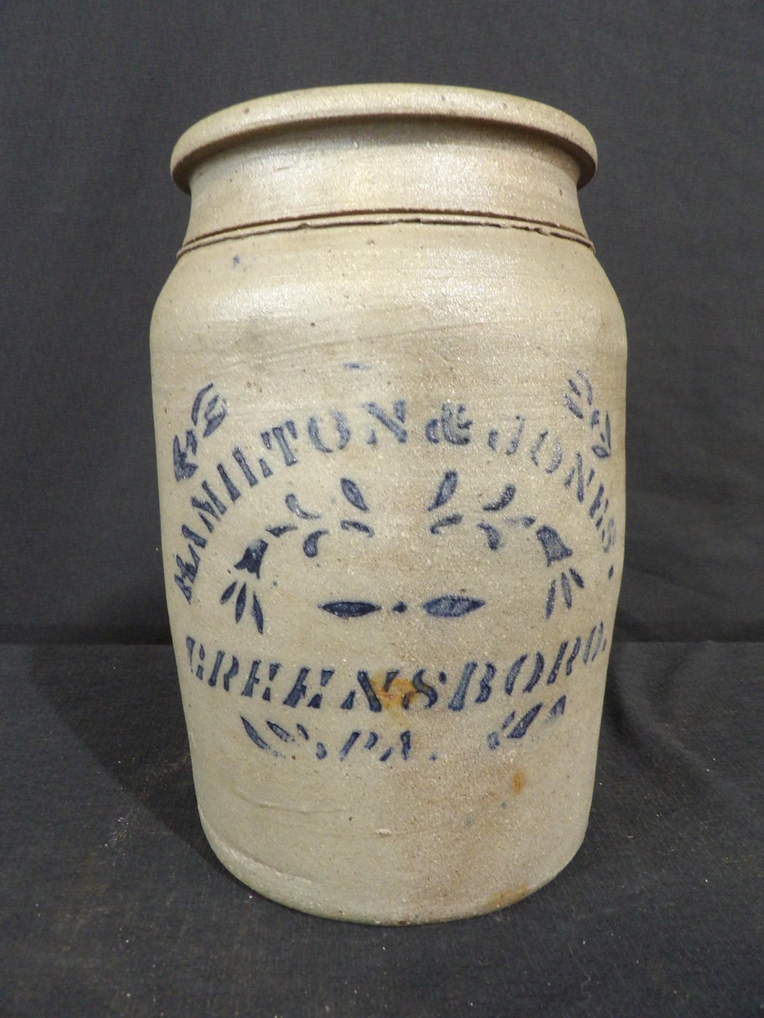 Hamilton & Jones 1 gallon stoneware jar (#0213) on Dec 27, 2022 | Atlee ...