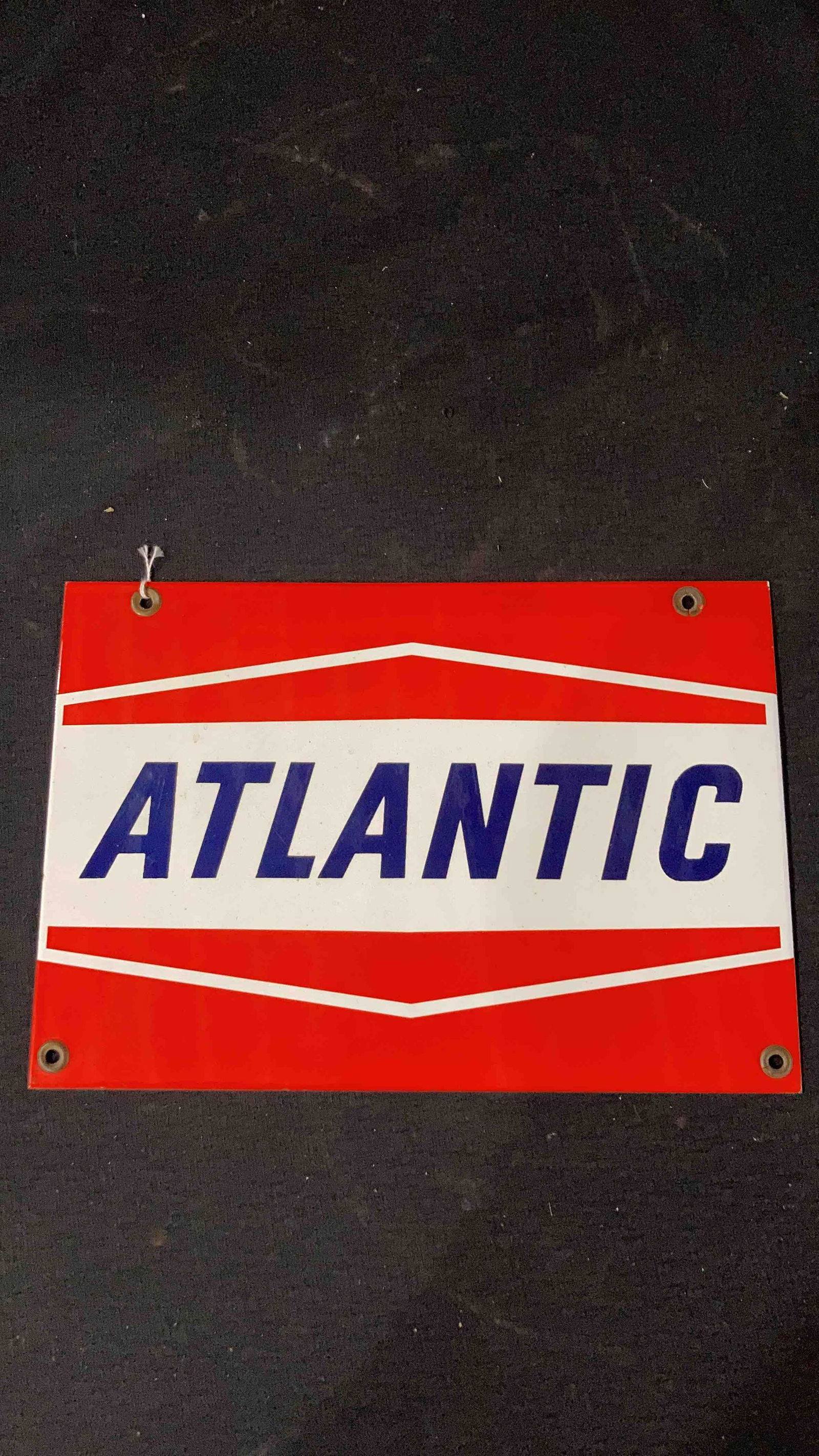 Atlantic porcelain sign (#1489) on Dec 28, 2022 | Atlee Raber Auctions ...