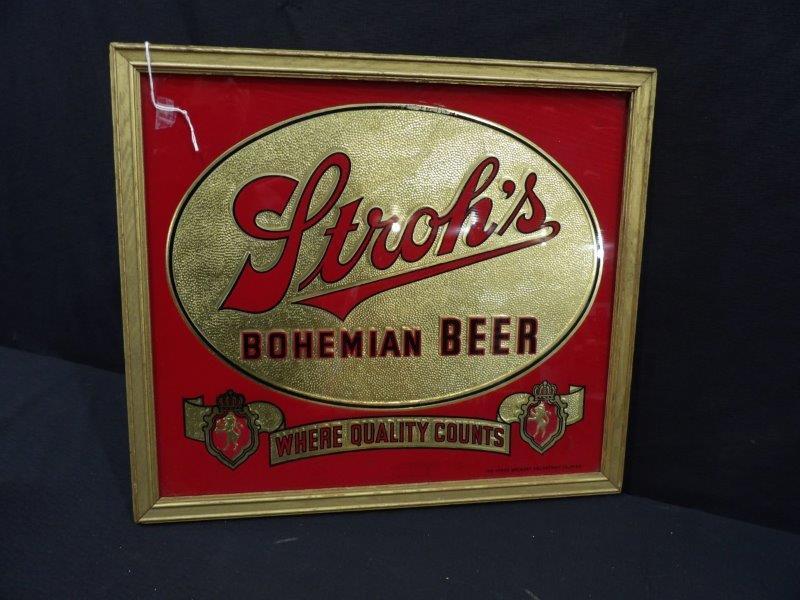 The Stroh Brewery Co. Stroh's Bohemian Framed Beer Sign