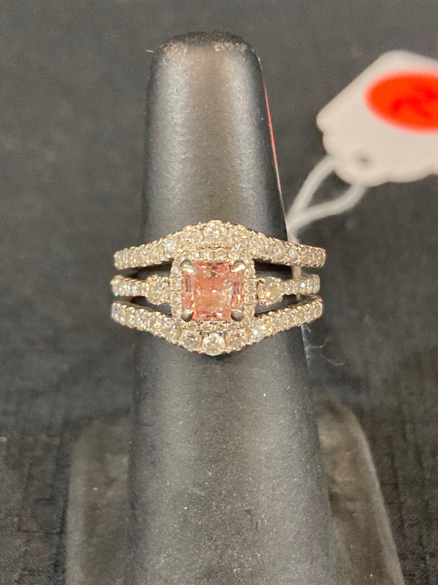 18k Gold Diamond Engagement Ring & 14k Gold Band Auction