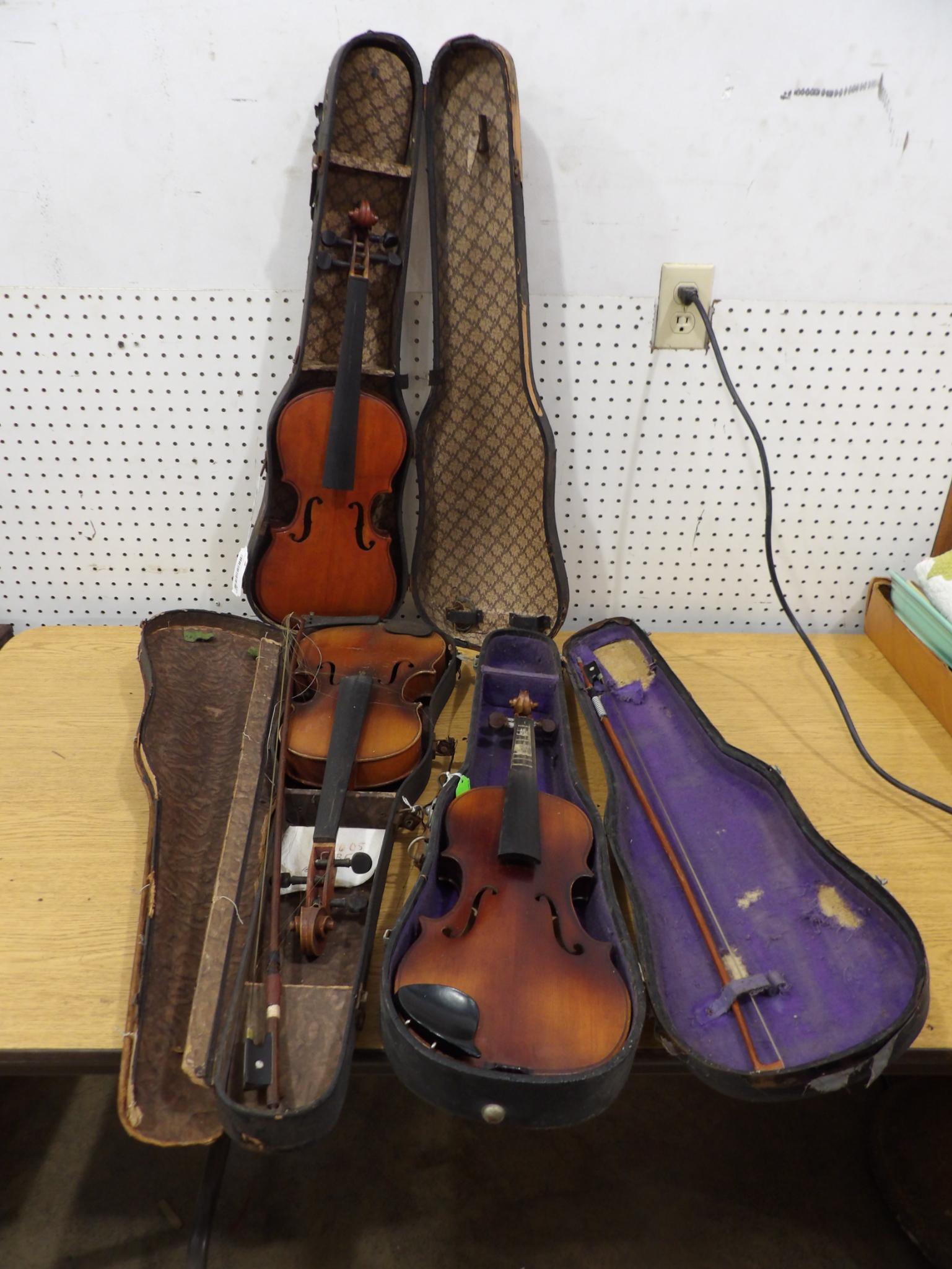 Lot Of 3 Early Violins Auction