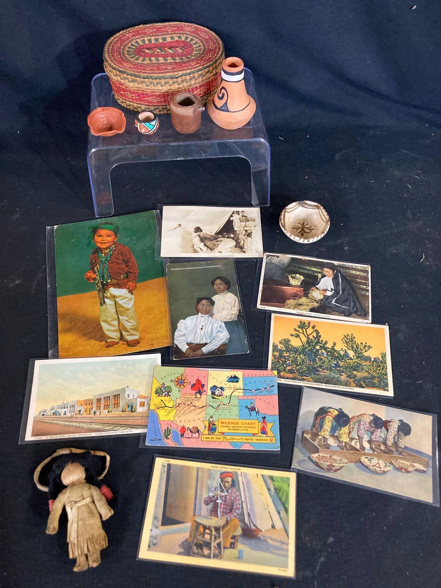 Early Native American & Inuit Post Cards And Pottery Auction