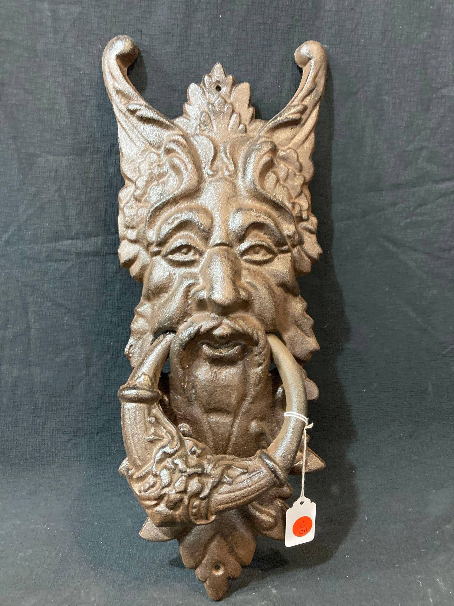 Cast Iron Mythical Man Door Knocker Auction