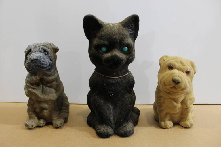 Lot Of 3 Flocked Animals