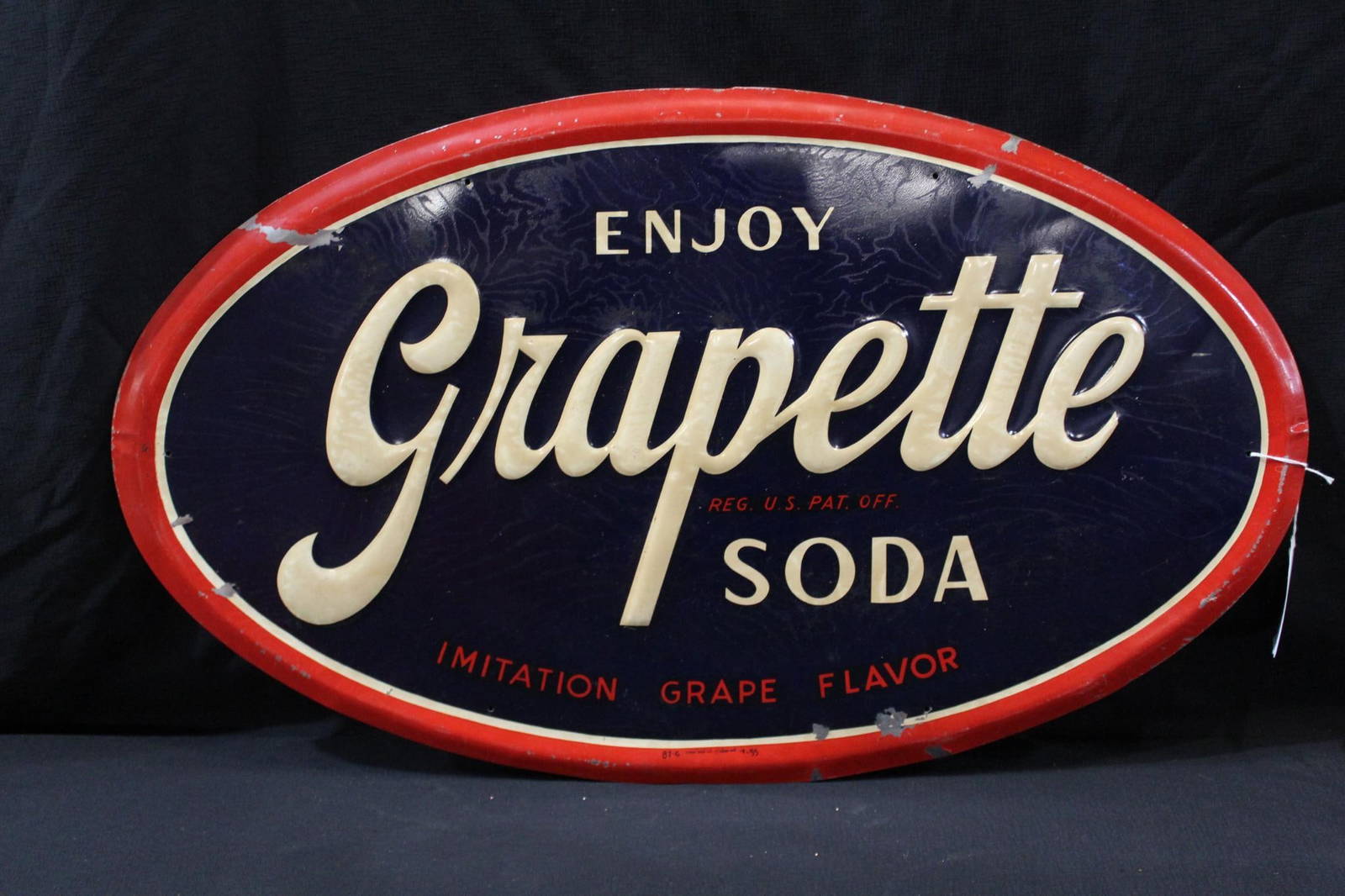 Sst Grapette Soda Embossed Sign Auction