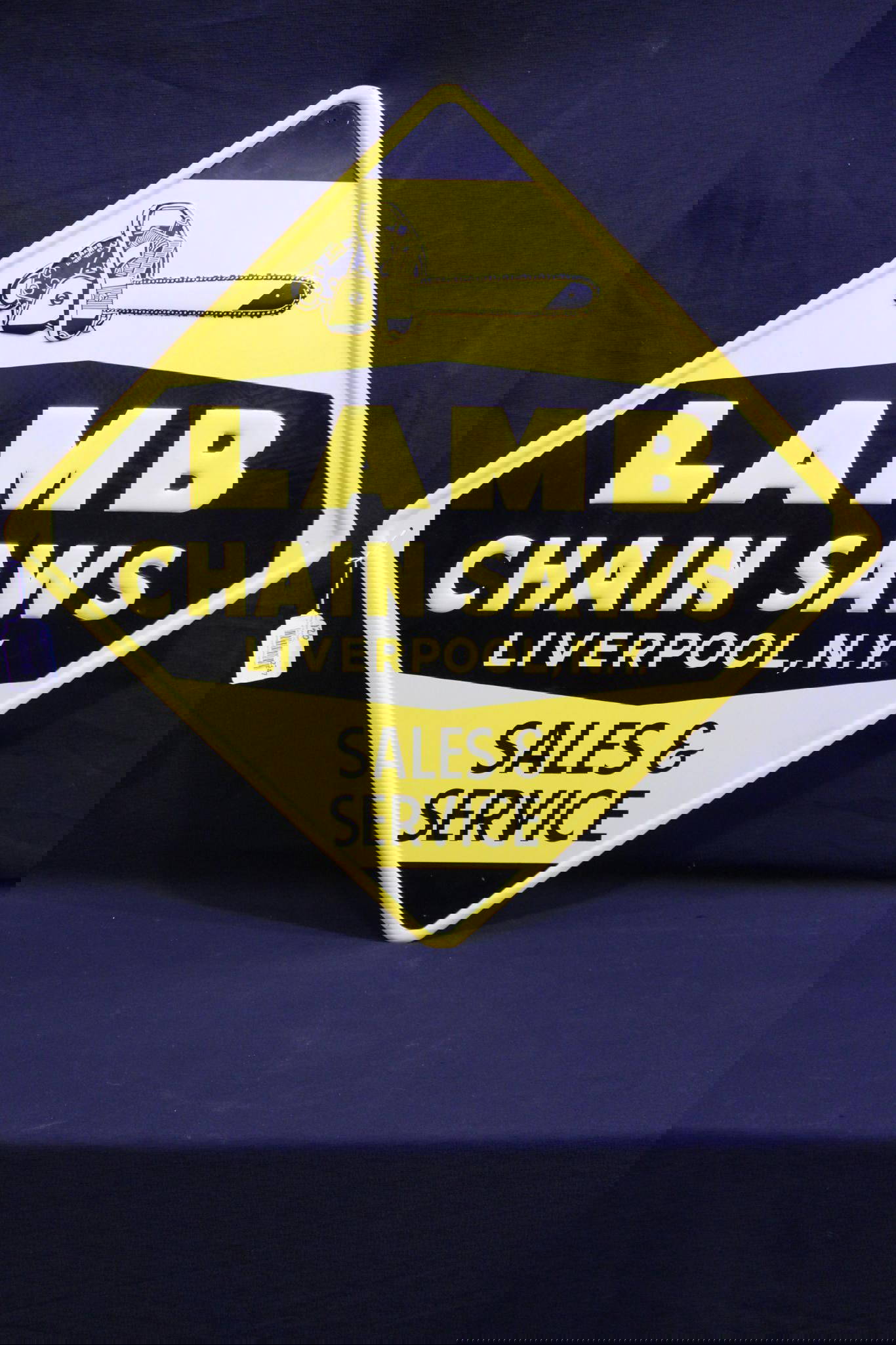 Sst Lamb Chain Saws Sales & Service Embossed Sign Auction