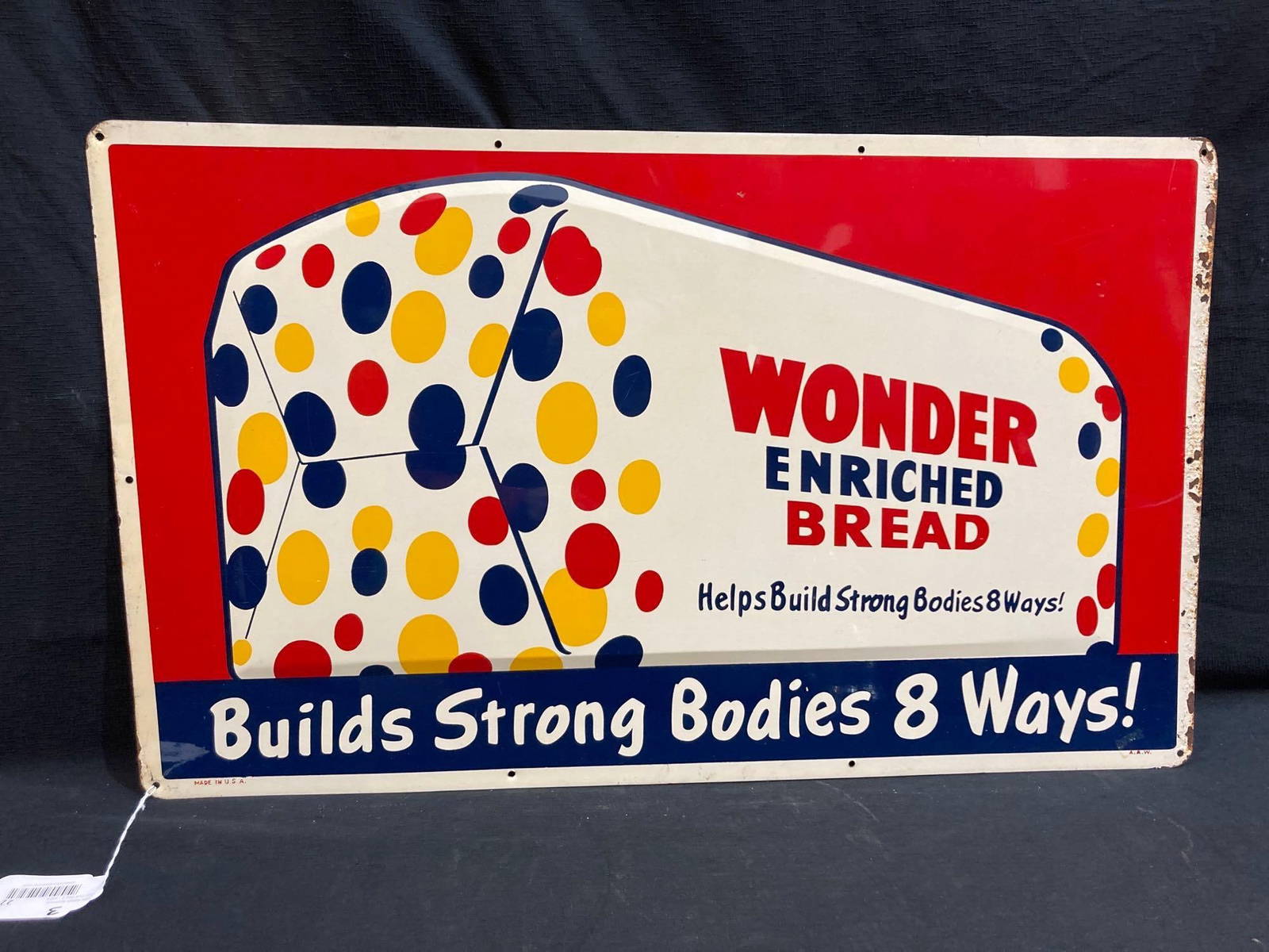 Sst Wonder Enriched Bread Embossed Sign Auction
