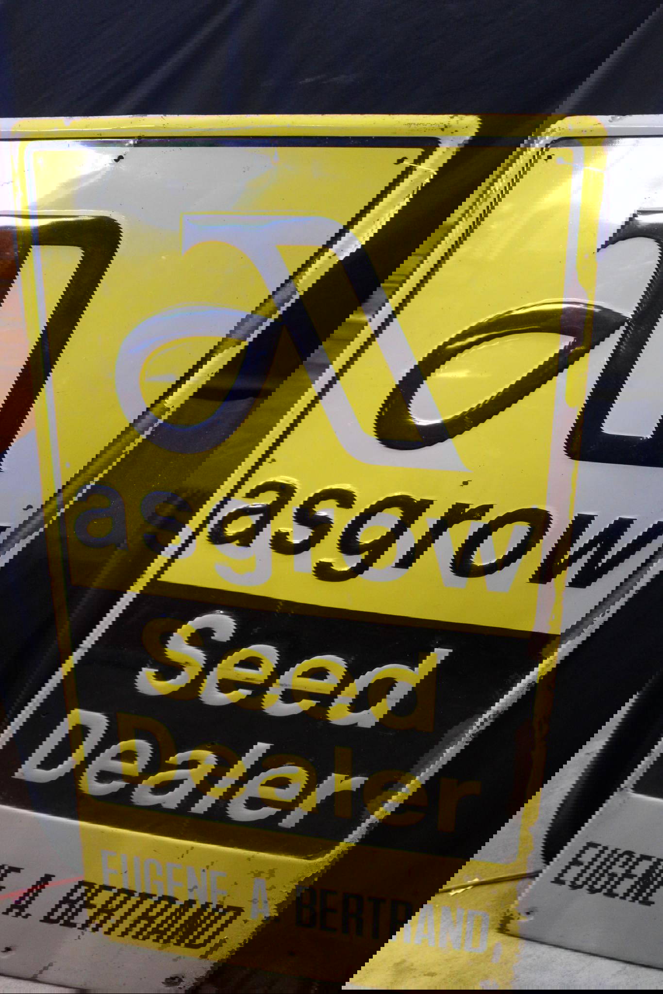 Sst Asgrow Seed Dealer Embossed Sign Auction