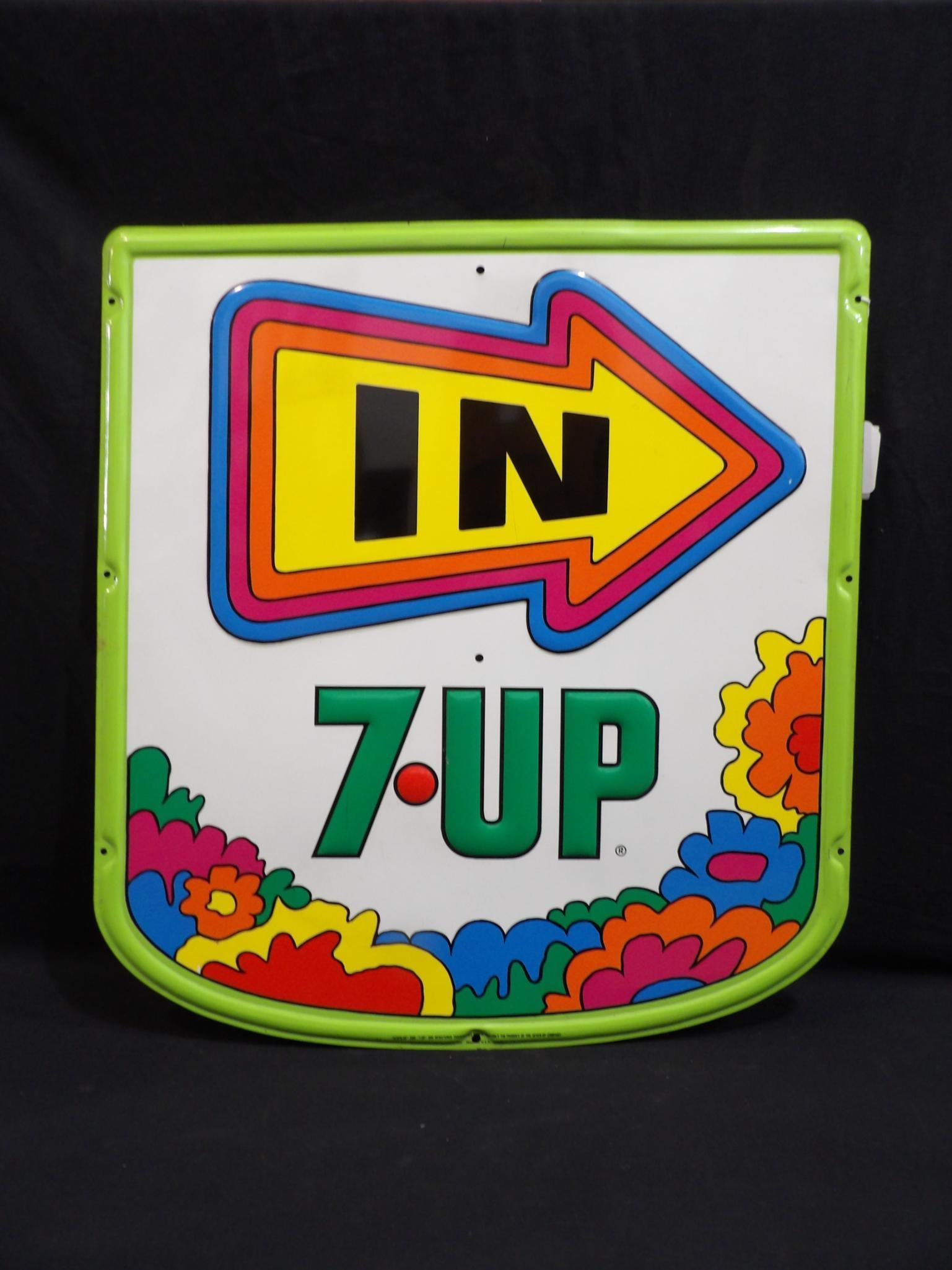 Sst Colorful 7up In Embossed Arrow Sign Auction