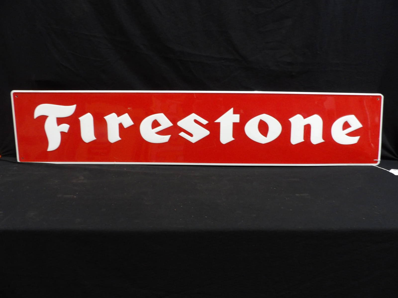 Ss Alum Firestone Embossed Sign Auction