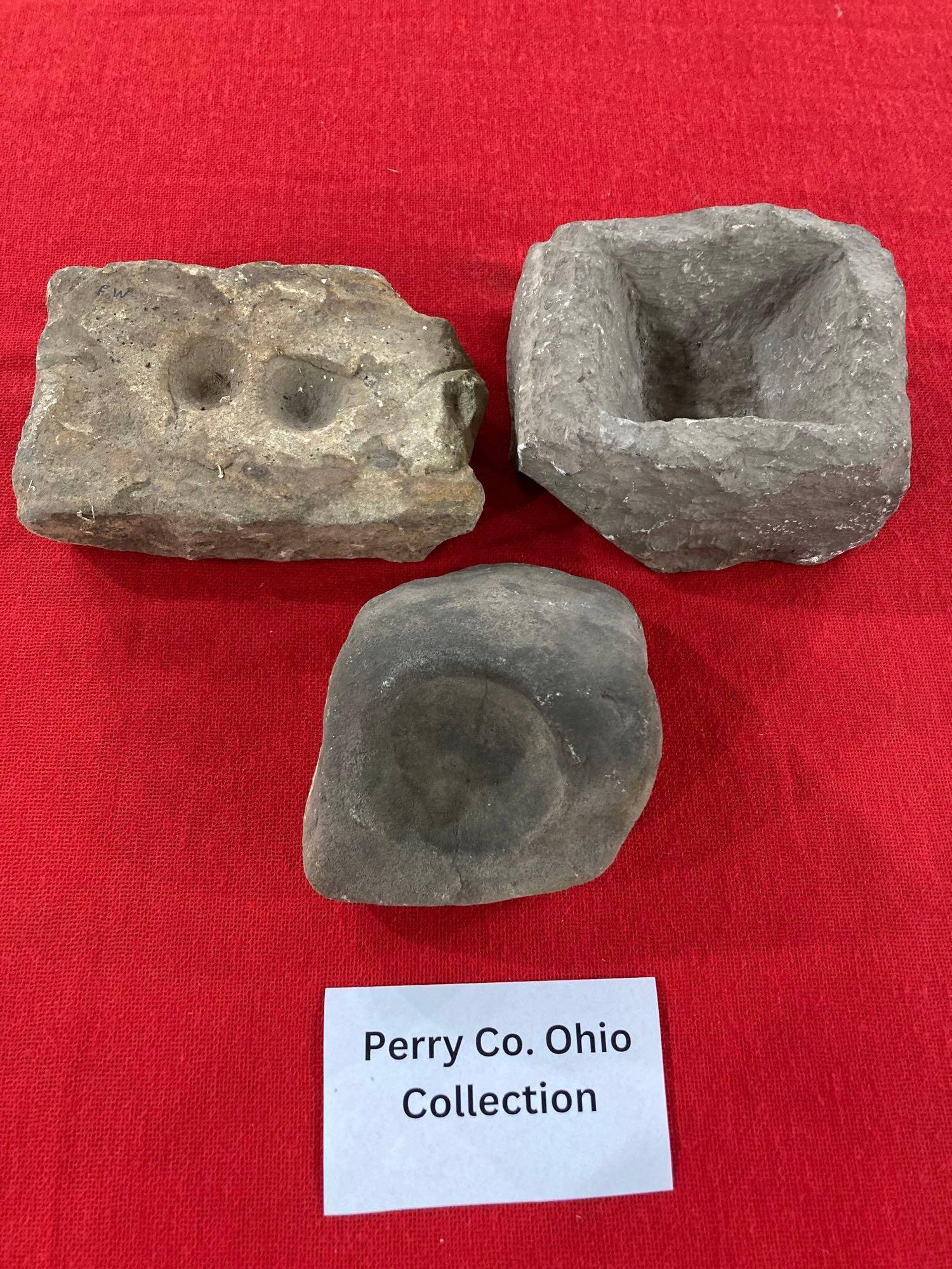 Native American Nutting And Pecking Stones Auction