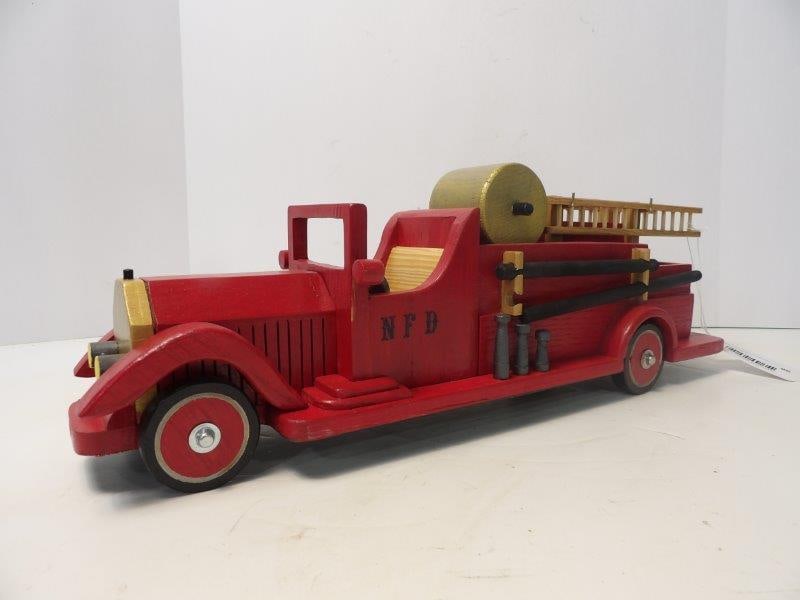 Handmade Wooden Fire Truck Auction