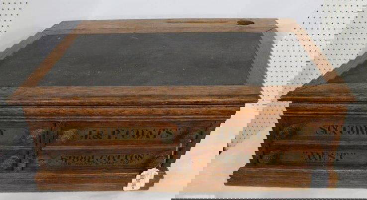 J & P Coats 4 Drawer Spool Cabinet Auction