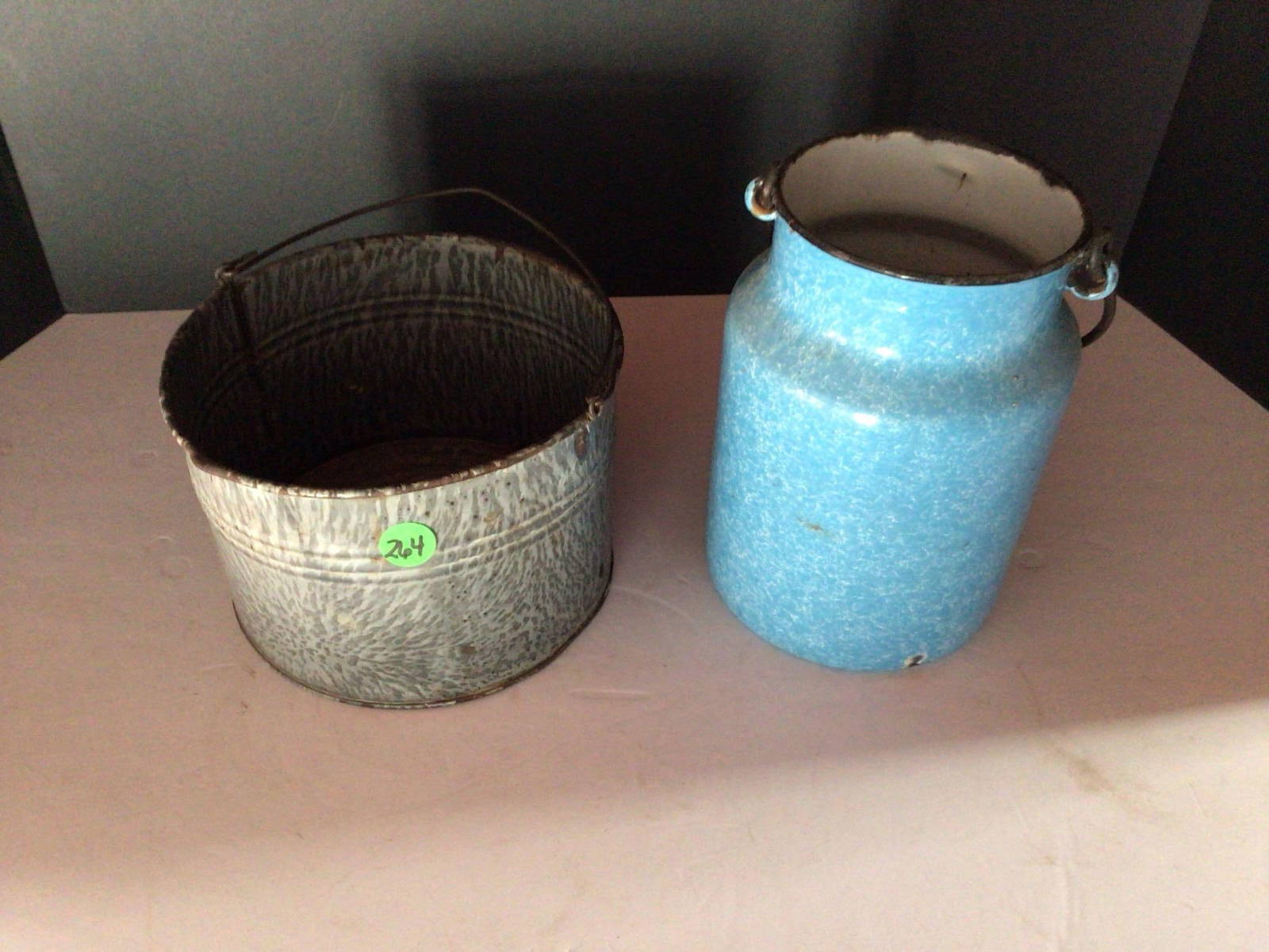 Granite Berry And Milk Buckets Auction