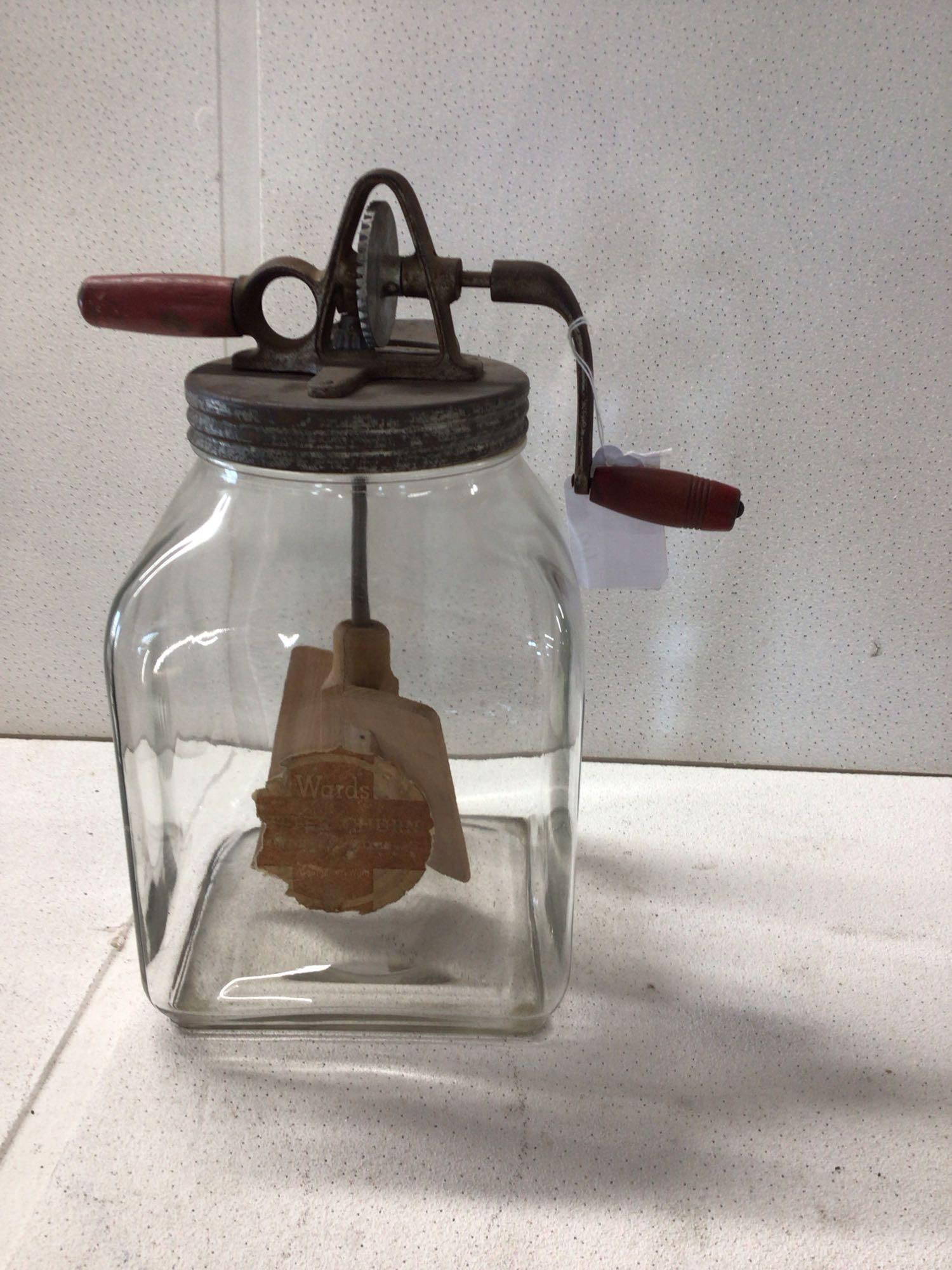 Glass Montgomery Ward Butter Churn Auction