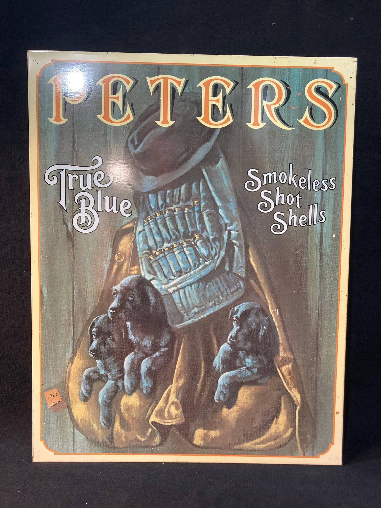 Peters Shot Shells Advertising Sign Auction