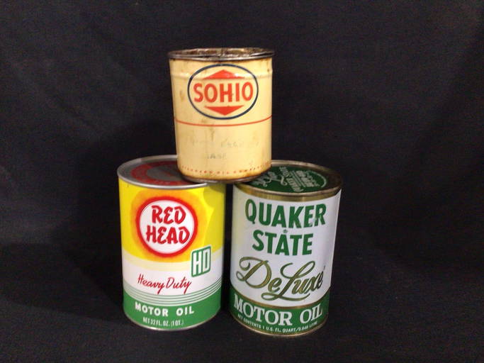 Red Head, Quaker State And Sohio Oil Cans