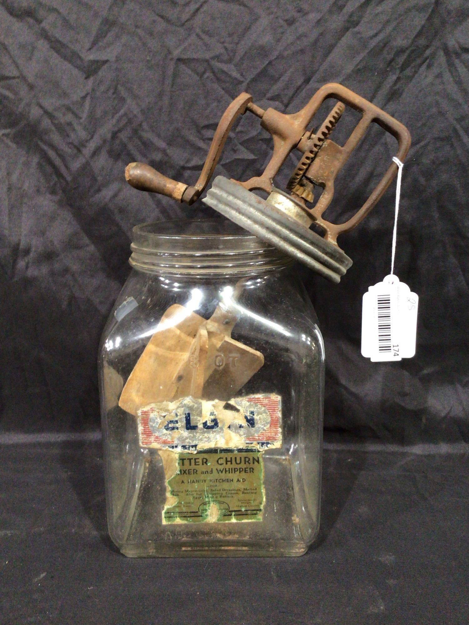 Elgin 6 Qt Butter Churn And Topper Auction