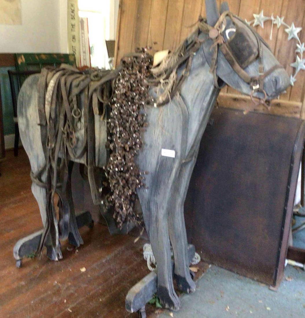 Primitive Handmade Wooden Horse Auction