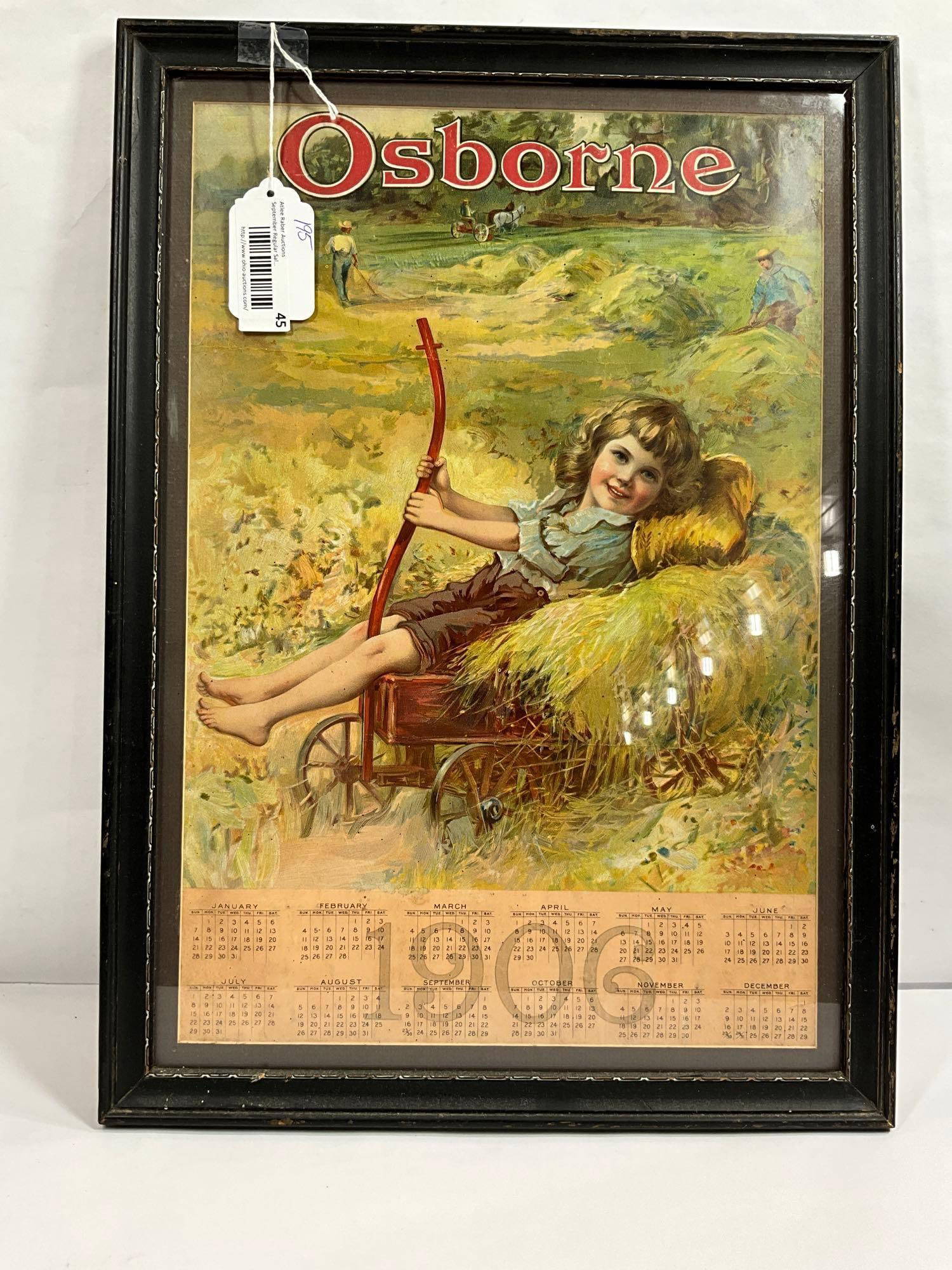Osborne 1906 Framed Litho Calendar Auction