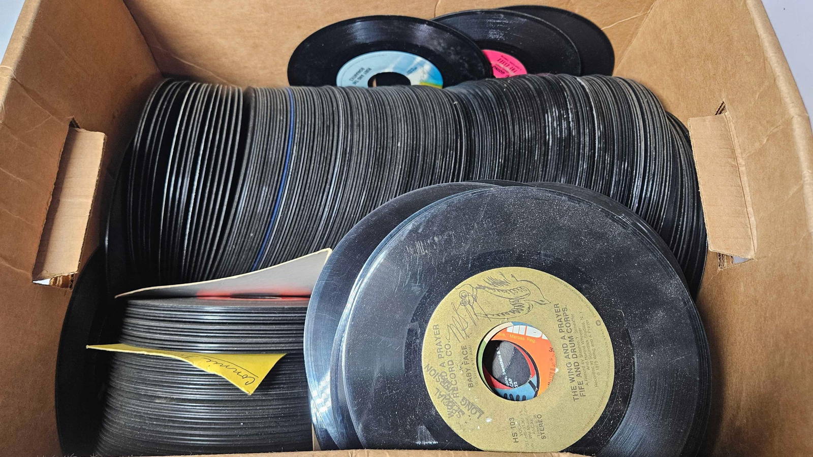 Box Of 45s Vinyl Records Auction