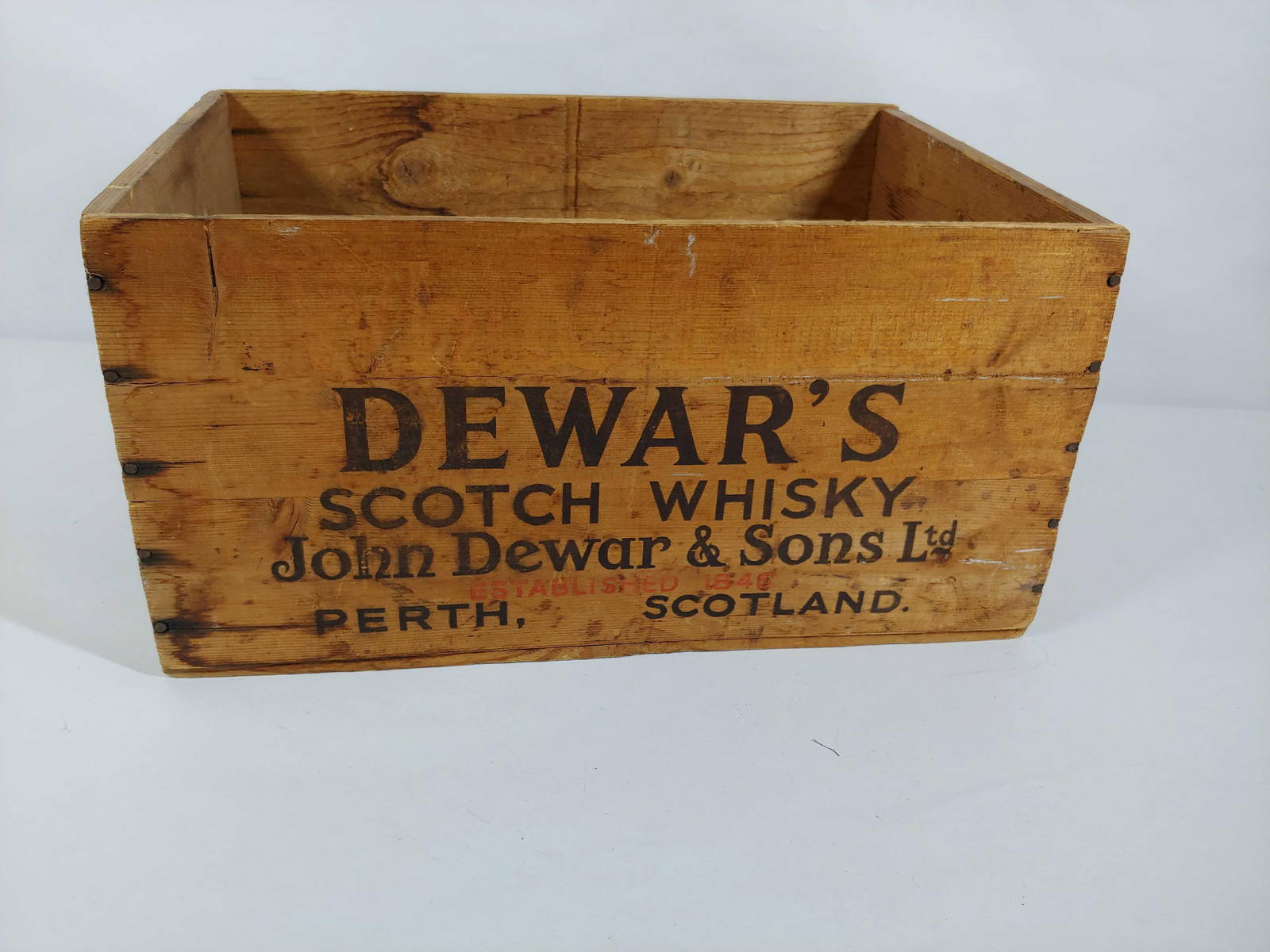Vintage Dewars Whisky Shipping Crate Auction