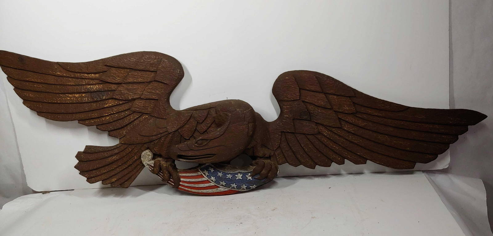 R. Kibler Carved Wooden Eagle Plaque Auction