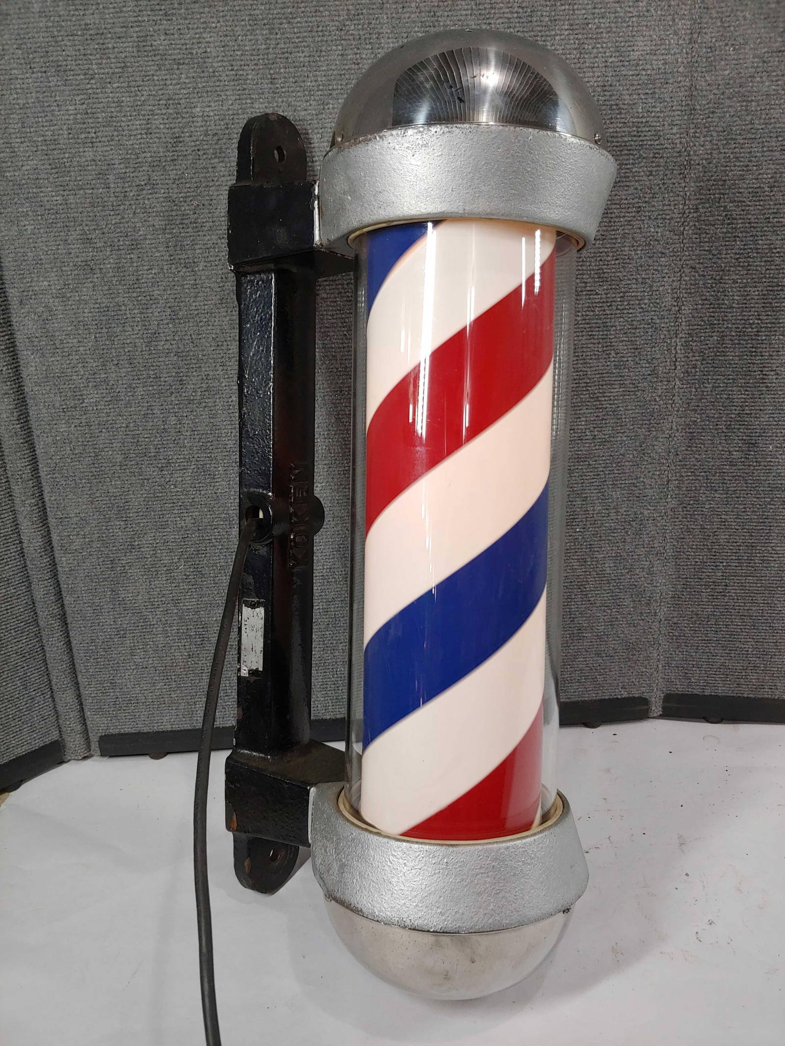 Lighted Koken Spinning Barber Pole Auction