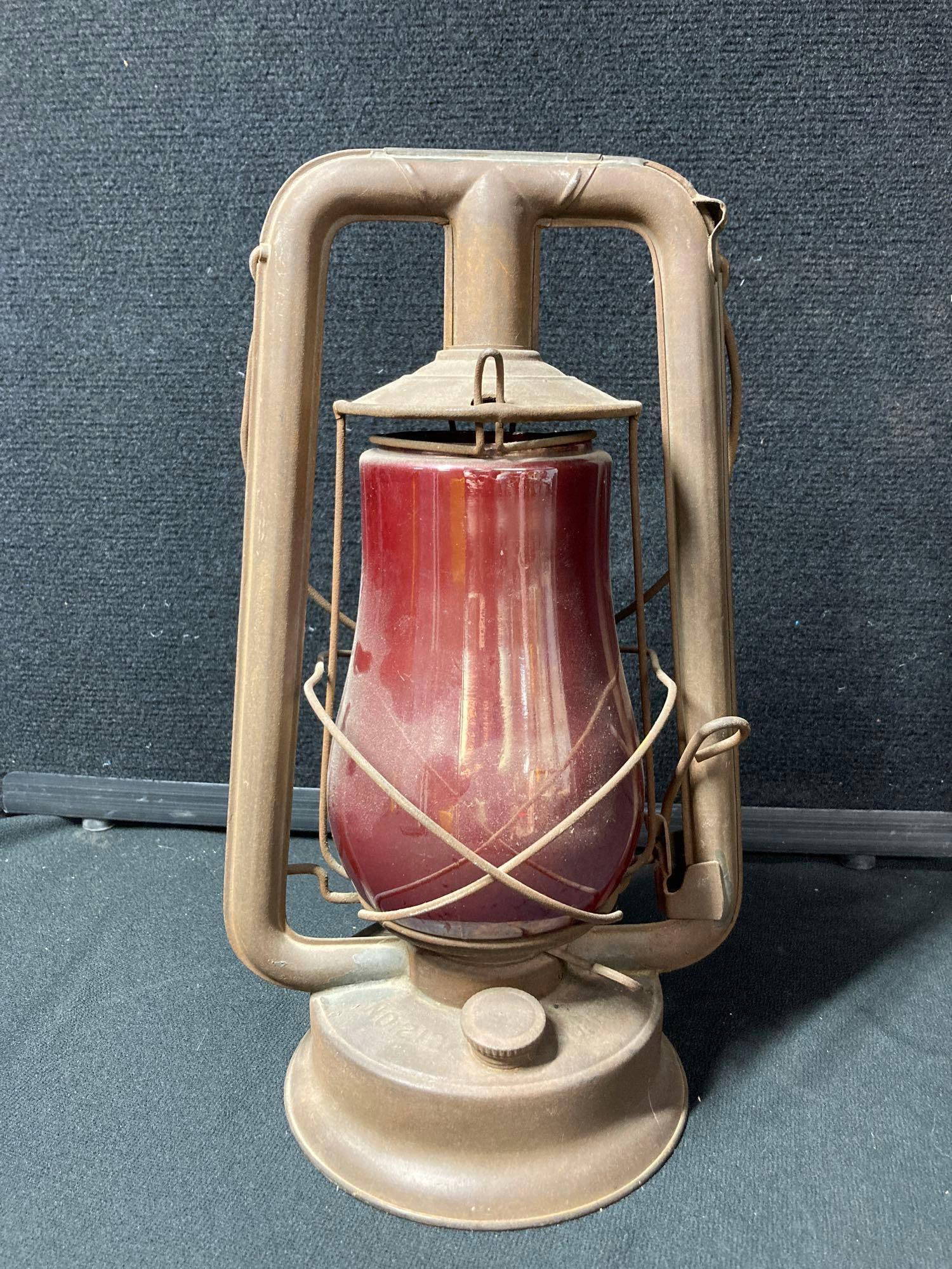 Embury Mfg Red Globe Lantern Auction