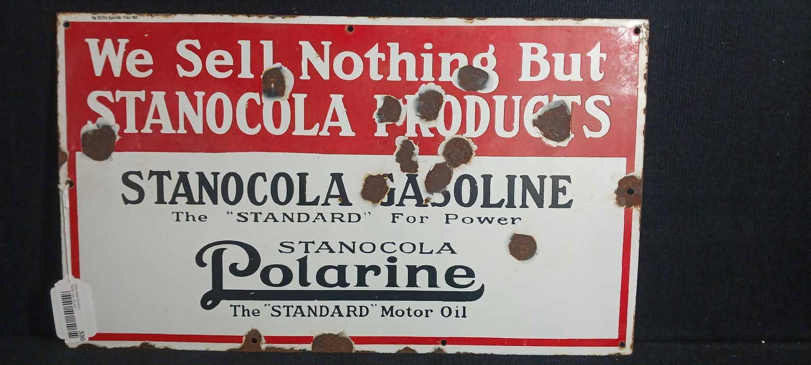 Ssp Polarine Stanocola Gasoline Sign Auction