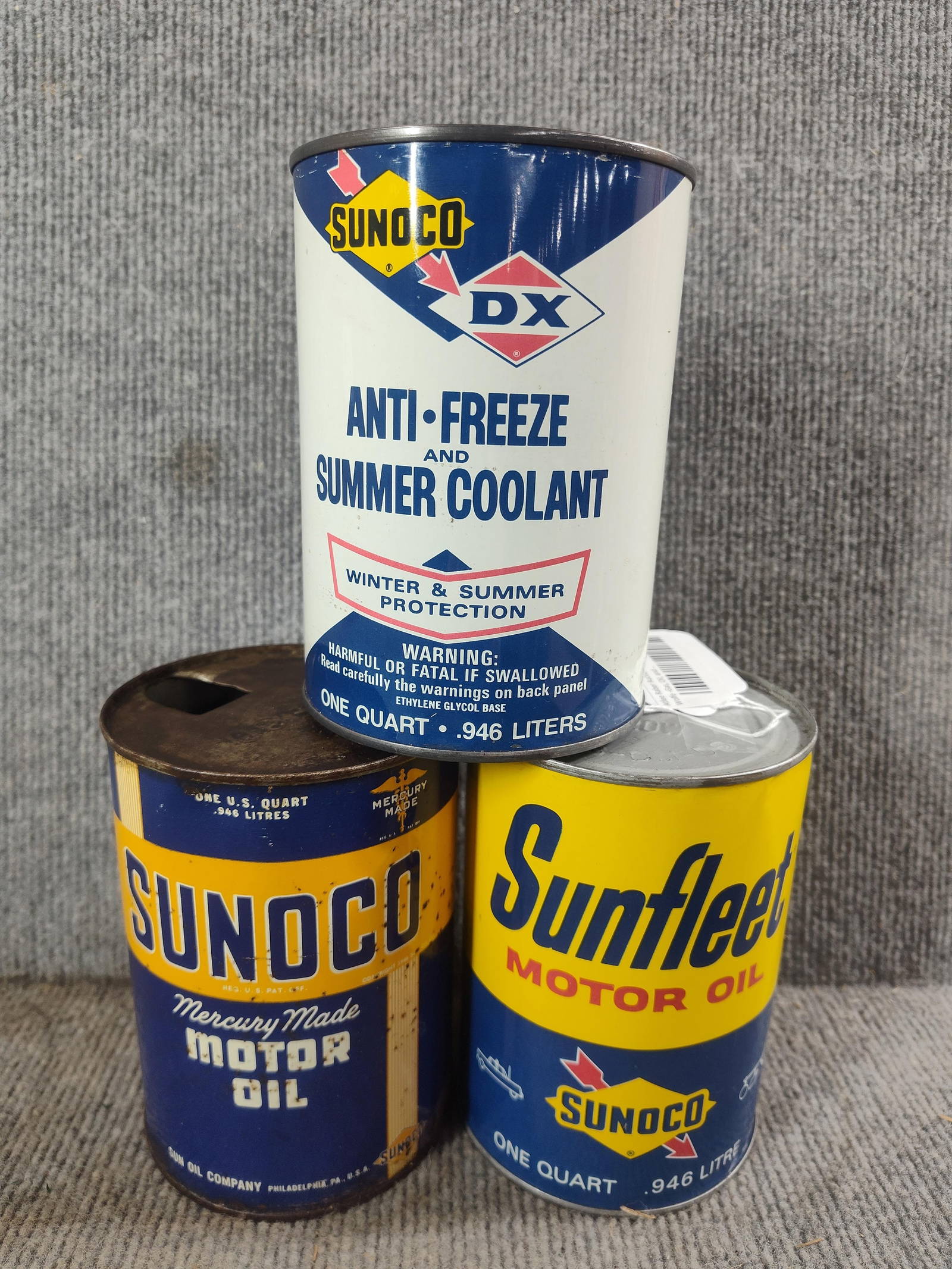 3- Various Sunoco 1qt Cans Auction