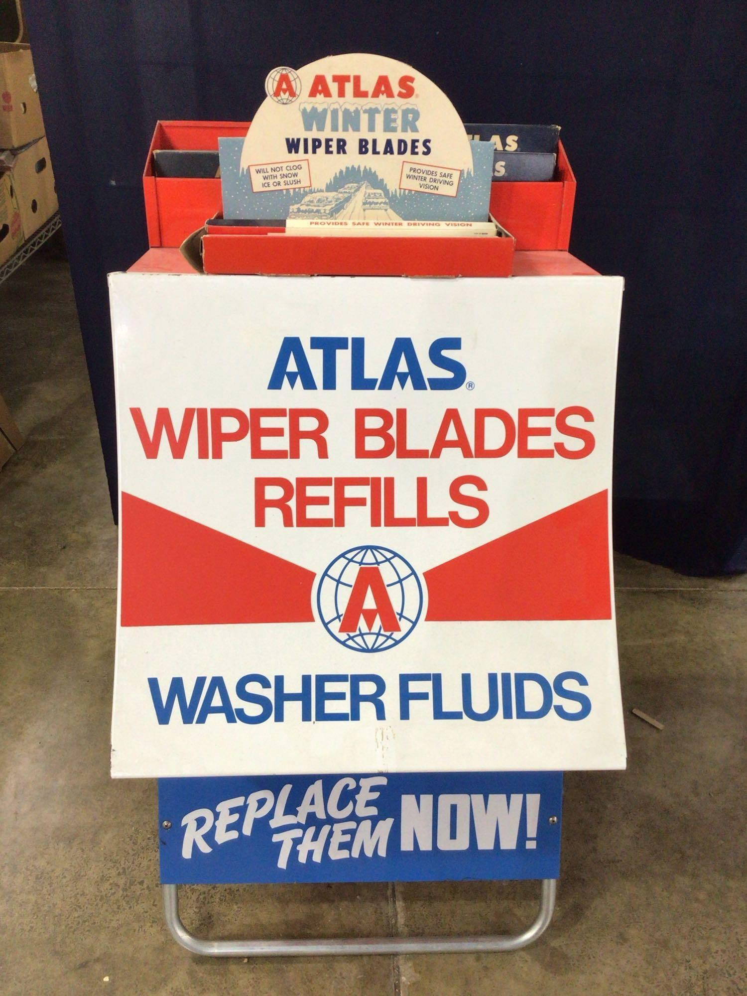 Nos Atlas Wiper Blade Display W/numerous Nos Blades Auction