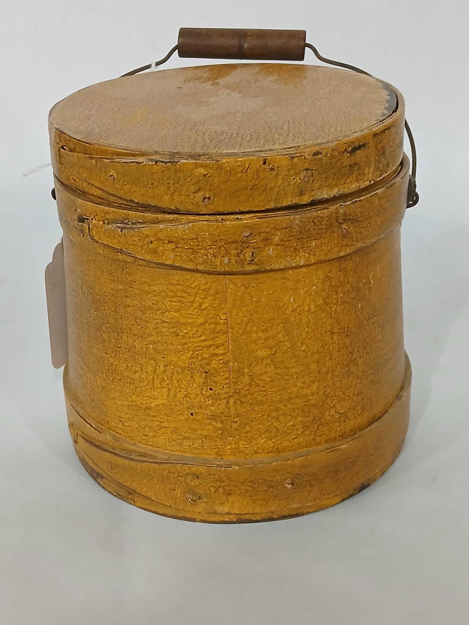 Small Mustard Painted Firkin Bucket Auction