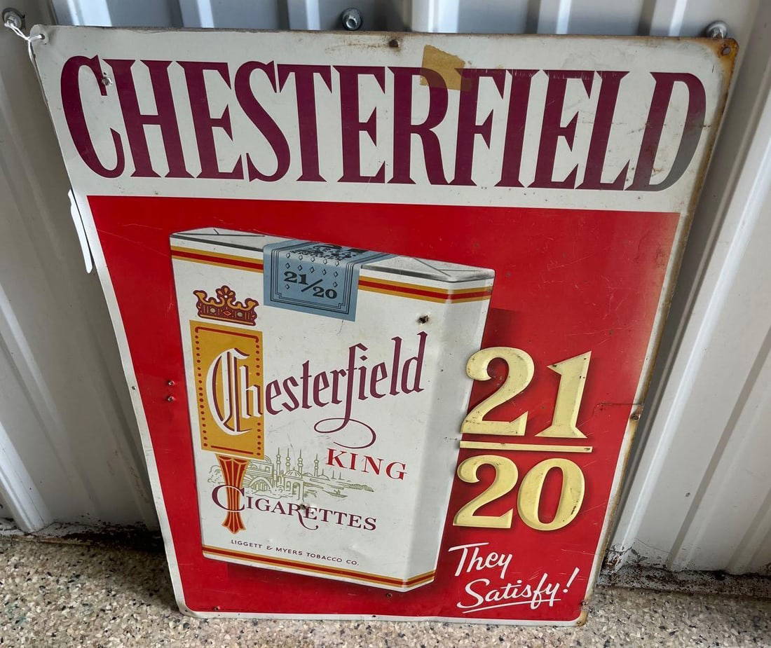 Chesterfield Cigarette Tin Sign Auction