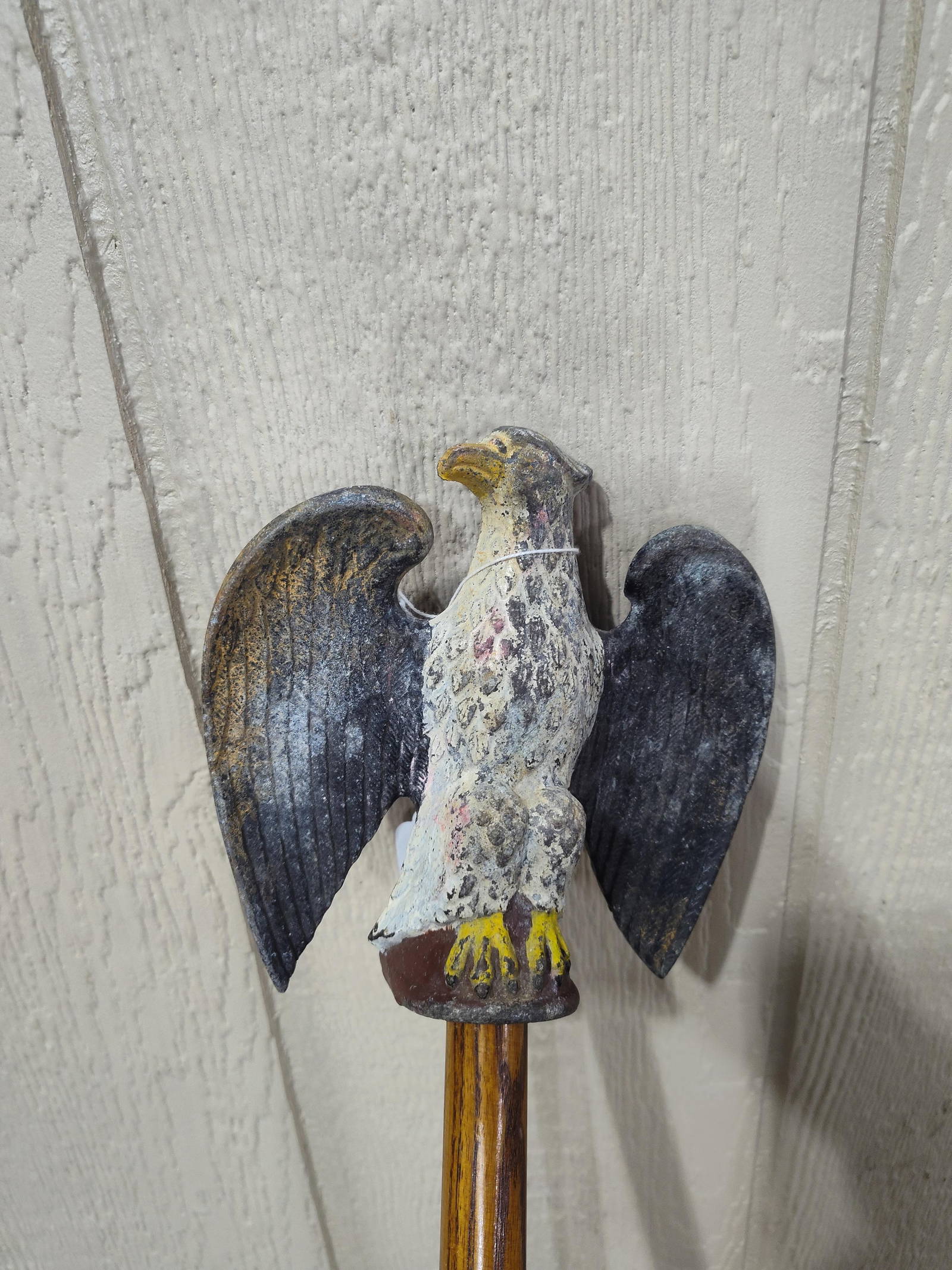 Cast Iron Eagle Finial Topped Ceremonial Parade Flag Pole Auction