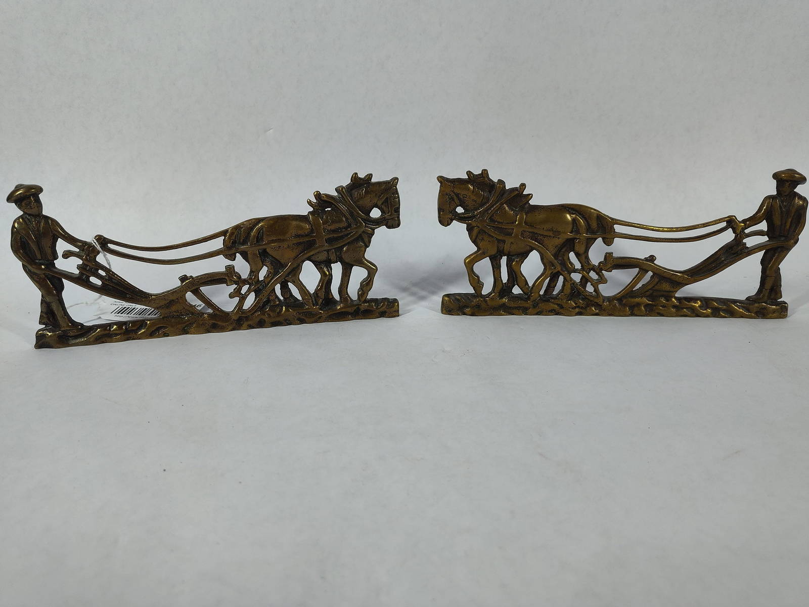 Brass Horse Drawn Plow And Farmer Bookends - Jul 21, 2025 | Atlee Raber ...