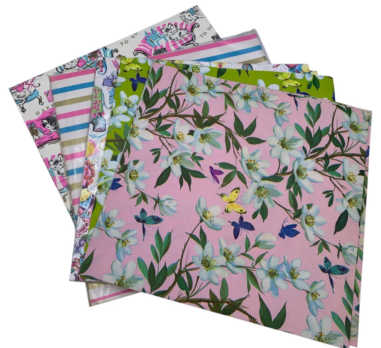 1960s 19 Pc New Old Stock Gift Wrapping Paper Collection Auction