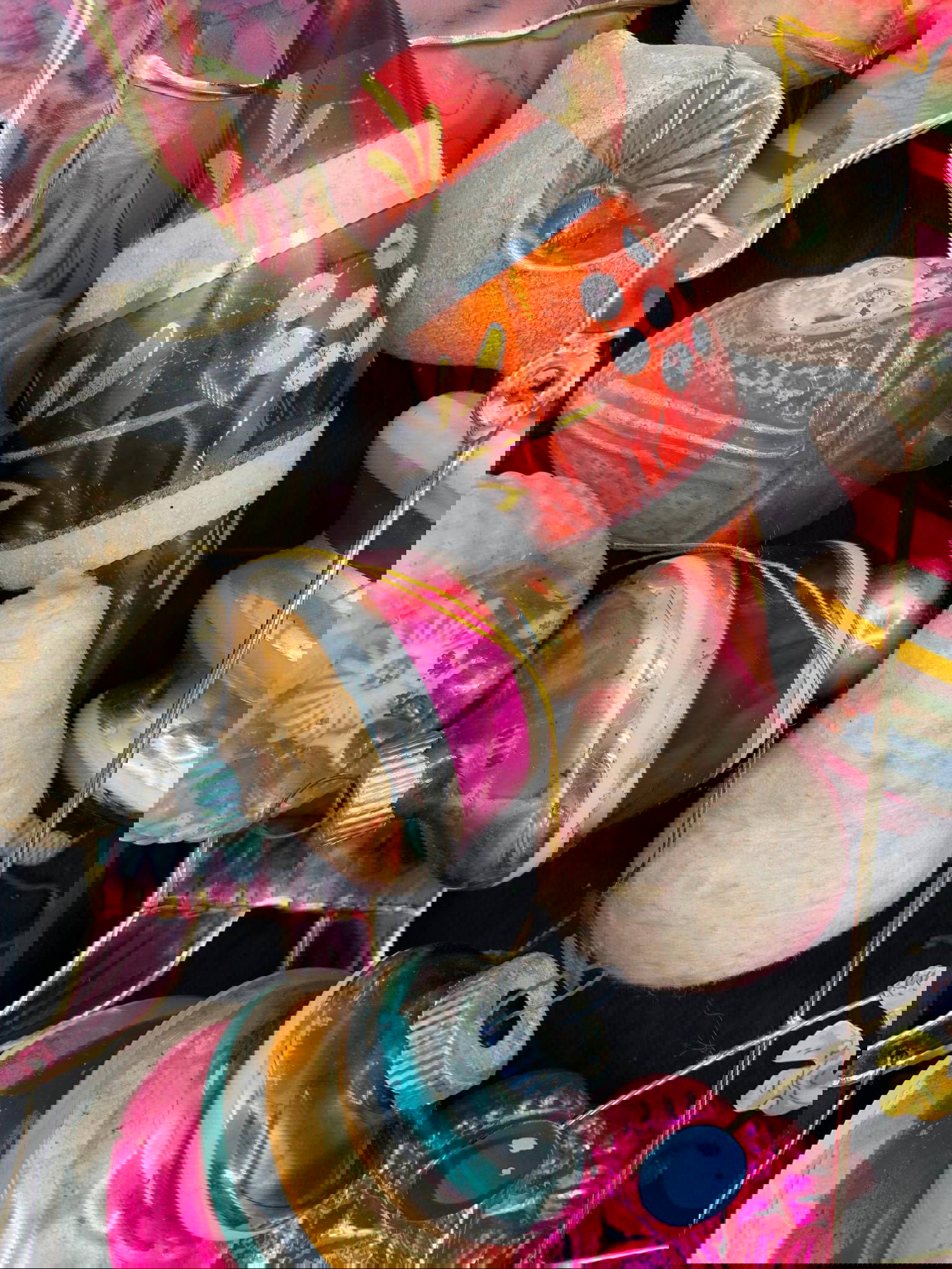 20 Pc Early Mercury Glass And Vintage Capiz Shell Circus Christmas Tree ...