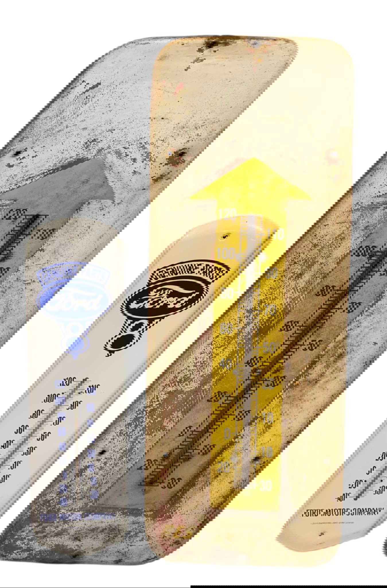 Early Painted Over Vintage General Store Thermometer And Modern Enamel ...