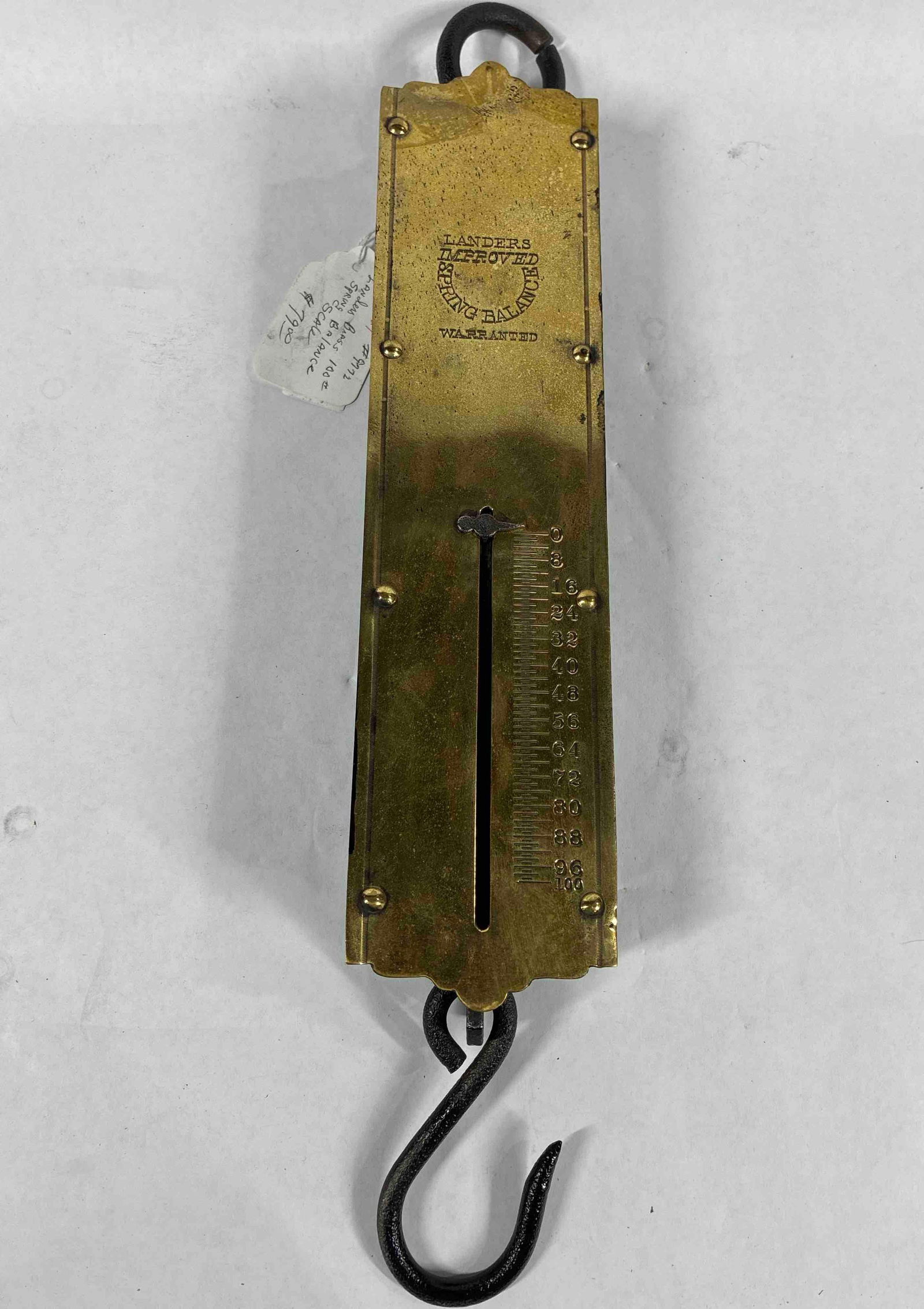 Landers Brass 100 Lb Spring Balance Scale Auction