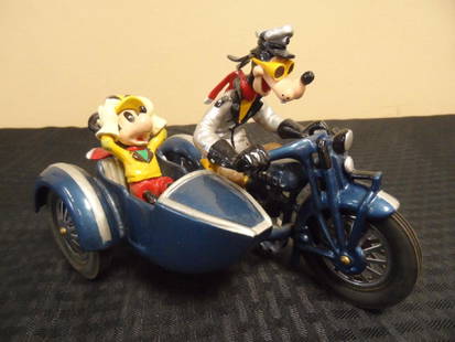 Vintage Cast Iron Disney Pride Line Goofy On Motorcycle