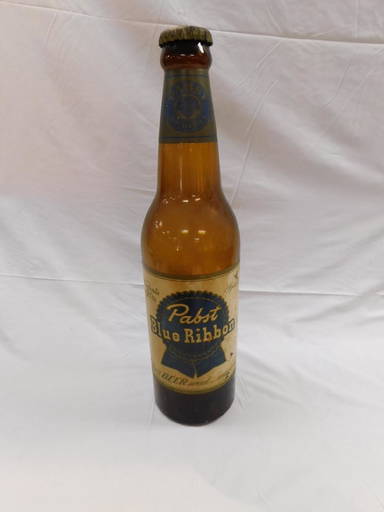 Vintage Pabst Blue Ribbon Glass Advertising Bottle