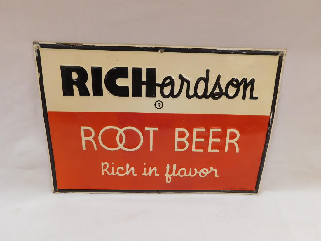 Vintage Embossed Richardson Root Beer Sign