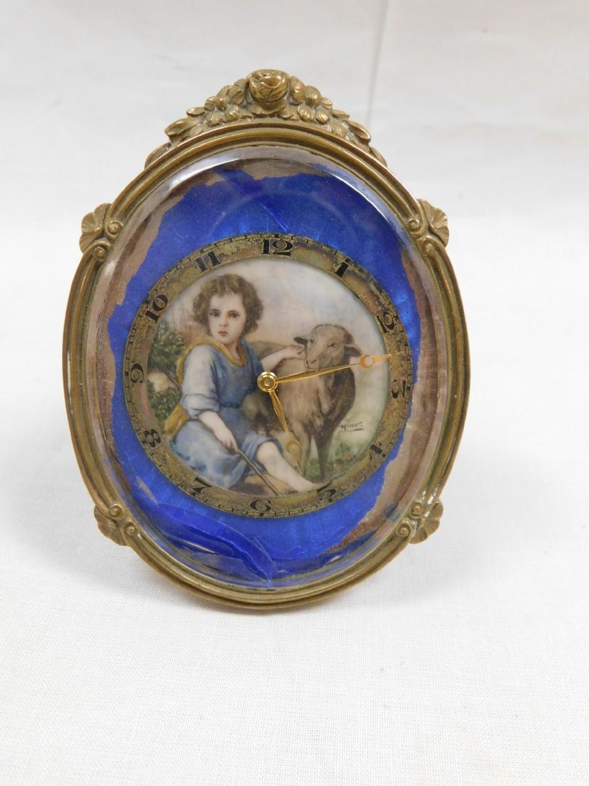 Small Swiss Hand Painted Clock