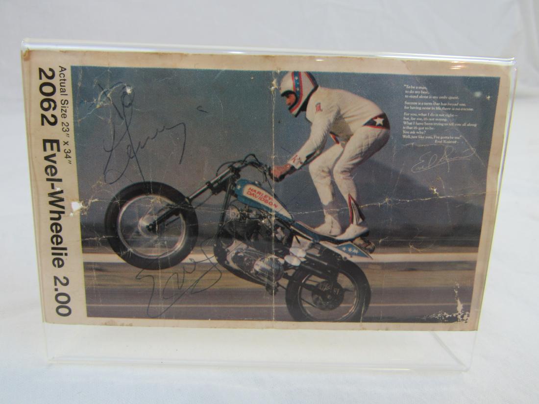 Evel Knievel Autographed Mini-Poster