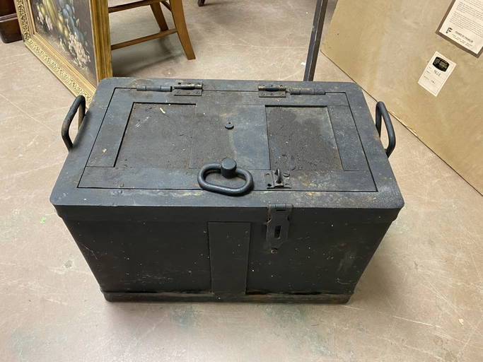 Antique Steel Stagecoach Gold Bar Safe