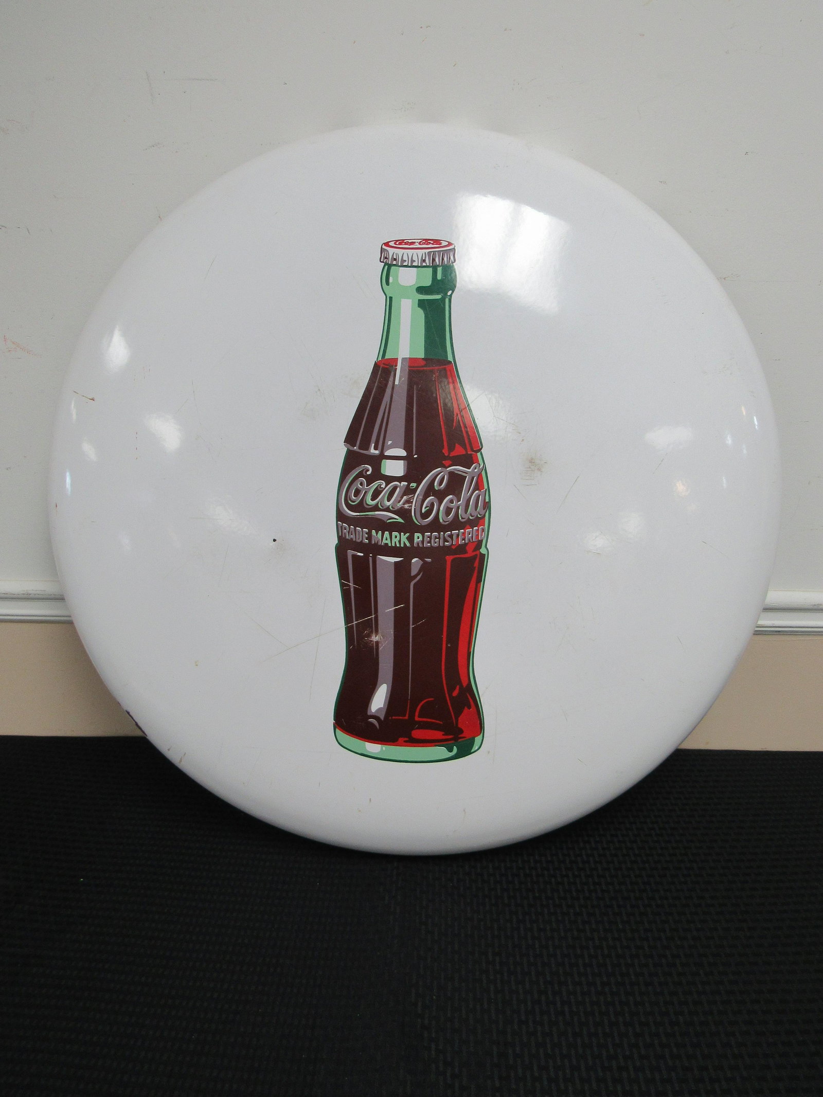 36" Coca Cola White Porcelain Button - Dec 19, 2020 | Ole Hound Auction ...