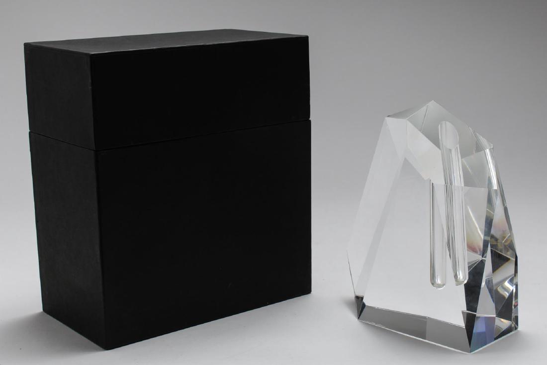 Mid Century Hoya Japan Lead Crystal Boulder Vase