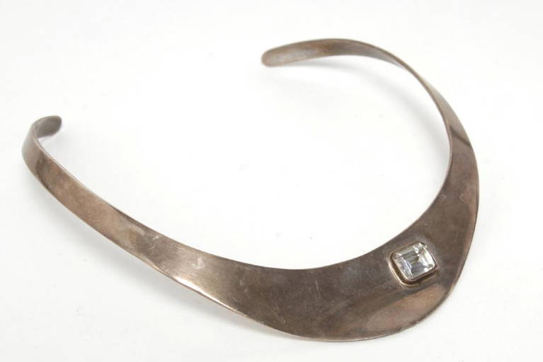 Mid Century Modern Mexican Silver Torque Necklace